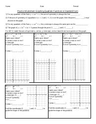 Graphing Quadratic Functions In Standard Form Worksheet Fill Out