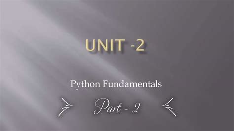 VNSGU FYBCA Sem 2 Ch 2 Subject Programming Skill Basic Python
