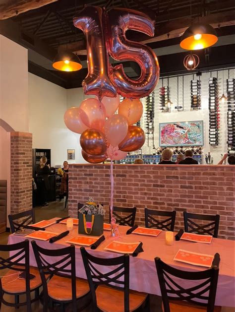 Pink Rose Gold Orange Yellow White Balloon Birthday Dinner 15th