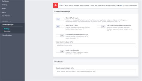 why proverb removal client oauth settings facebook developer by sophisticated precondition