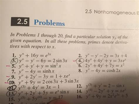 solved how do you find the particular solution to these