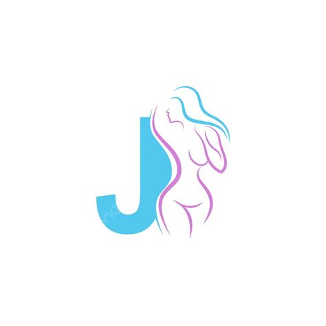 Sexy Woman Icon In Front Of Letter J Illustration Template Vector Background In Png And