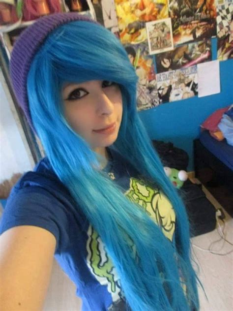 Emo Blue Hair By Pikirita On Deviantart