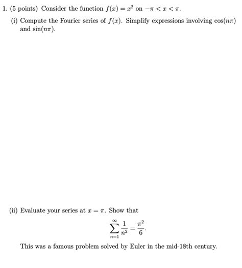 solved 1 5 points consider the function f x x2 on 1