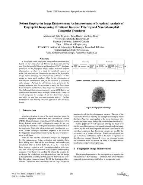 pdf robust fingerprint image enhancement an improvement to directional analysis of
