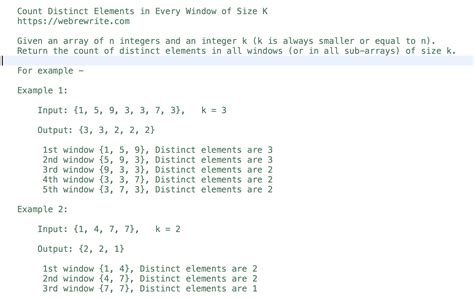 count distinct elements in every window of size k video tutorial