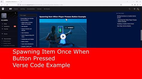 Spawning Item When Button Pressed In Verse Programming Language Add To