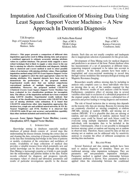 paper 4 imputation and classification of missing data using least square support vector machines