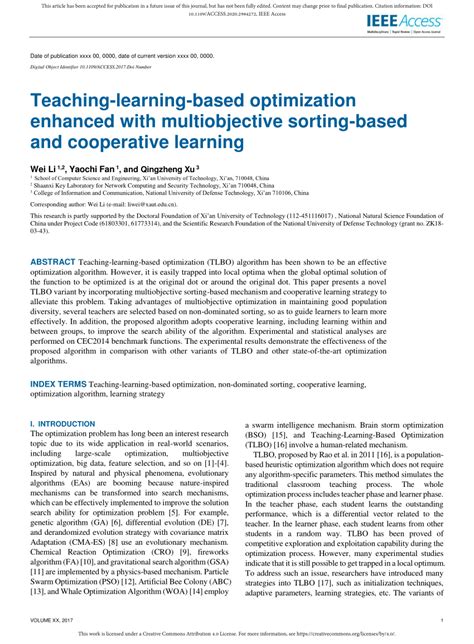 pdf teaching learning based optimization enhanced with multiobjective sorting based and