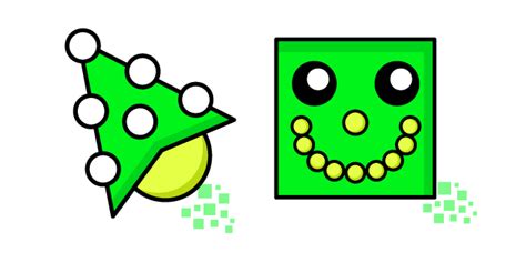Geometry Dash Cube 146 And Wave 23 Cursor Custom Cursor