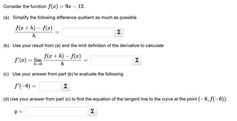 solved consider the function f x 9x 12 a simplify