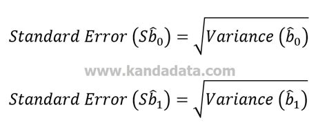 how to find variance standard error and t value in simple linear regression kanda data