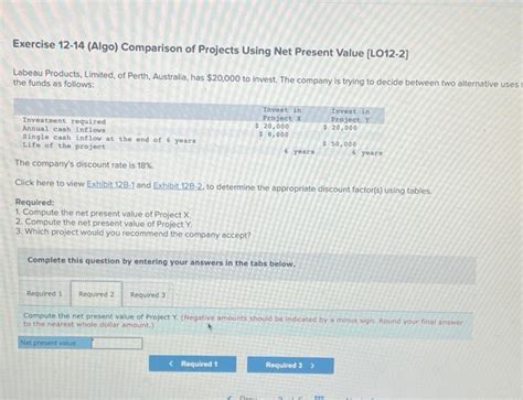 solved exercise 12 14 algo comparison of projects using
