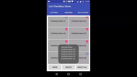 android checkbox list demo youtube