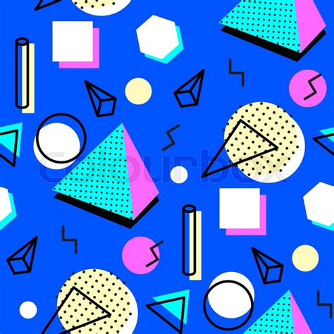 Memphis Seamless Pattern Of Geometric Stock Vector Colourbox