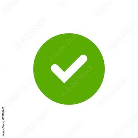 Tick Sign Element Green Checkmark Icon Isolated On White Background