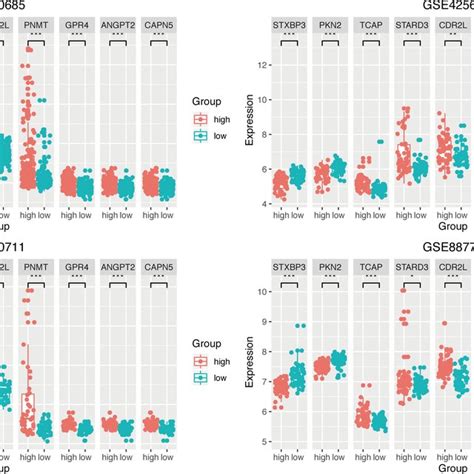 Box Plot Visualization Of Gene Expression Levels Of 9gene Signature In