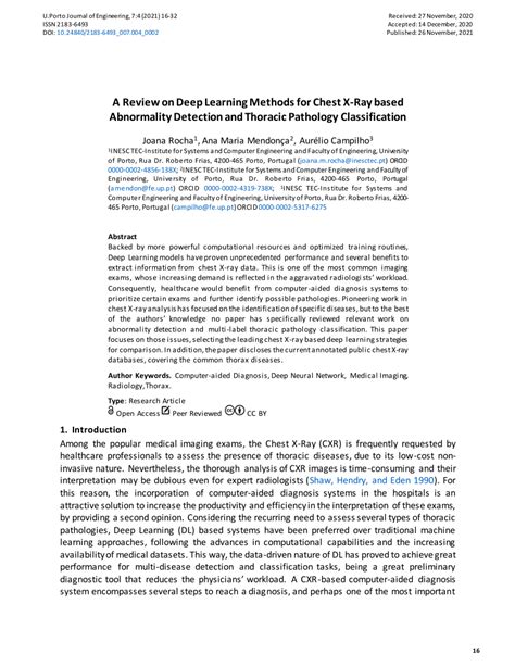 pdf review on deep learning methods for chest x ray based abnormality detection and thoracic