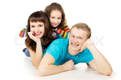Happy Husband And Wife And Daughter Stock Image Colourbox