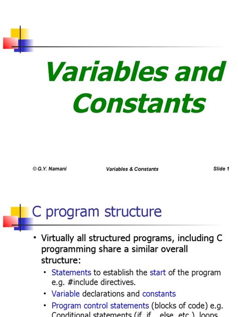 lecture 04 c variables and constants pdf variable computer science c programming language