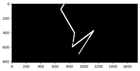 Python Detecting Acute Angle Lines In A Masked Image Using Opencv