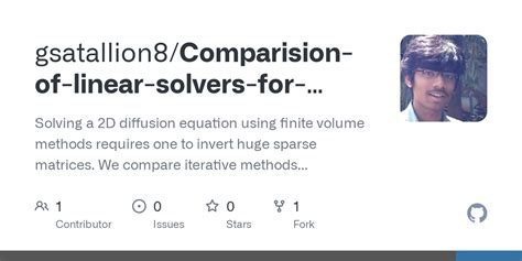 github gsatallion8 comparision of linear solvers for solving a 2d diffusion equation solving