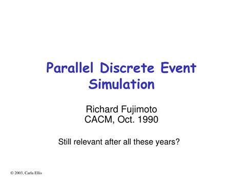 ppt parallel discrete event simulation powerpoint presentation free download id 9676419