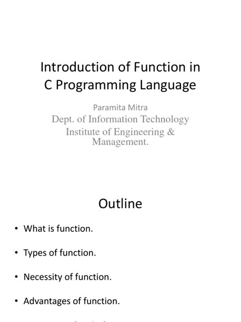 introduction to functions in c programming an overview of function types uses and flow of