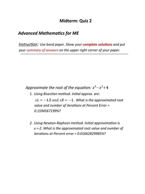 advanced mathematics for me bisection method and newton raphson method pdf
