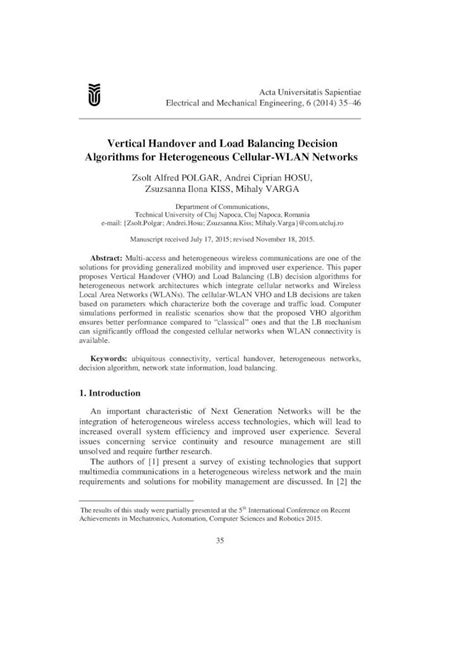 pdf vertical handover and load balancing decision algorithms · follows it is given a