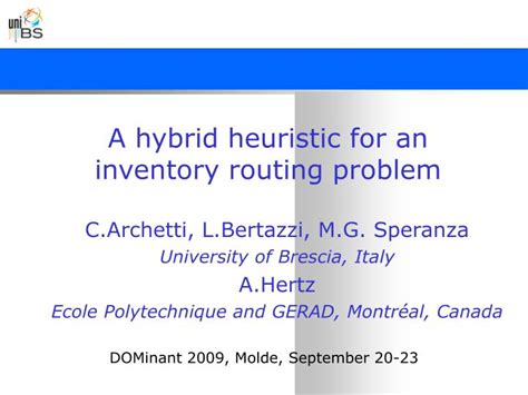 ppt a hybrid heuristic for an inventory routing problem powerpoint presentation id 3906620