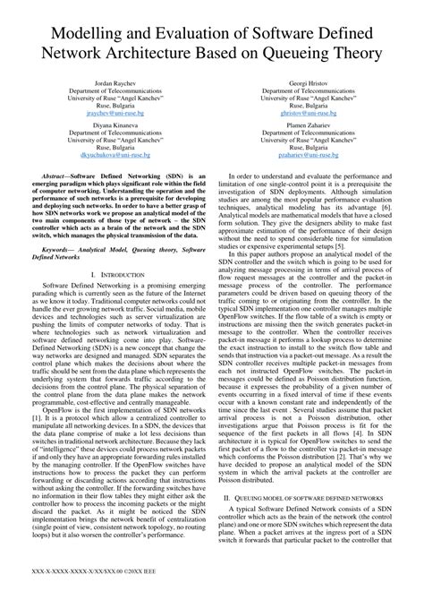 pdf modelling and evaluation of software defined network architecture based on queueing theory