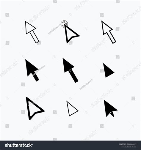 Computer Mouse Click Cursor Black Arrow เวกเตอรสตอก ปลอดคา