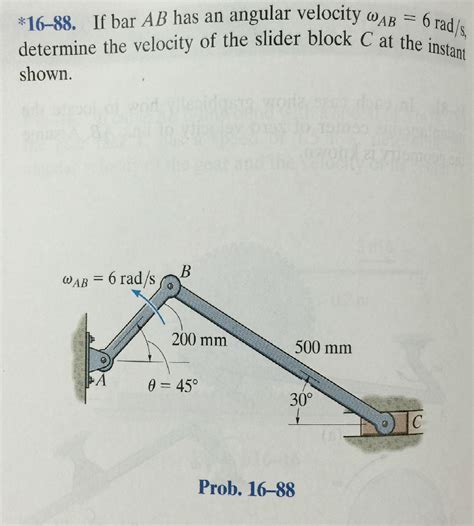 solved if bar ab has an angular velocity omega ab 6 rad s