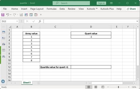 Advanced Excel Quartile Function