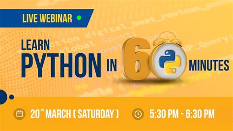 live webinar on python learn python in 60 minutes youtube