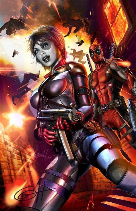 Greg Horn Domino And Deadpool Domino Marvel Marvel Marvel Comics Art