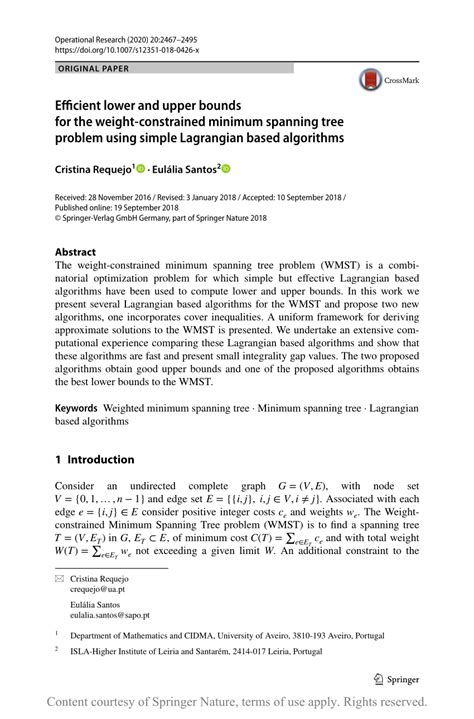 efficient lower and upper bounds for the weight constrained minimum spanning tree problem using