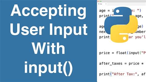 accepting user input with input python tutorial youtube