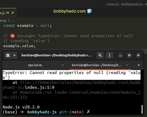 typeerror cannot read property x of null in javascript bobbyhadz