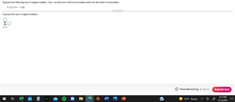 solved express the following sum in sigma notation use 1 as