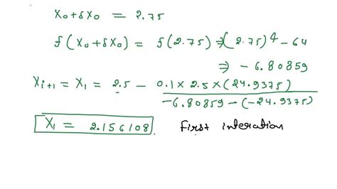 solved the modified secant method is given by xi 1 xi f xi xi xi 1 f xi f