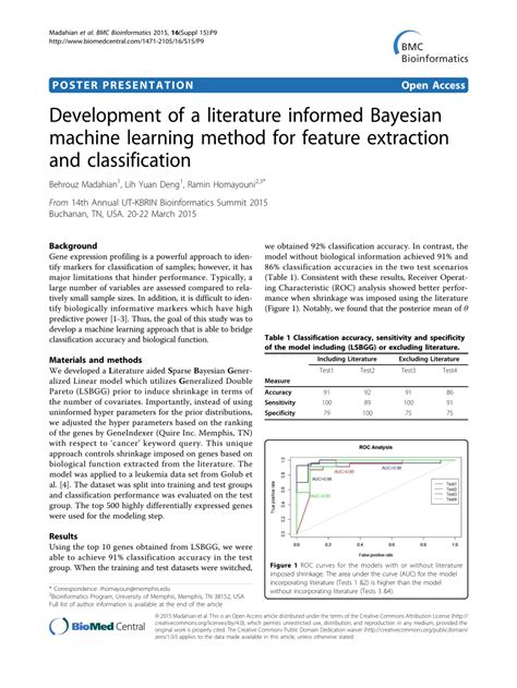 pdf development of a literature informed bayesian machine learning method for feature