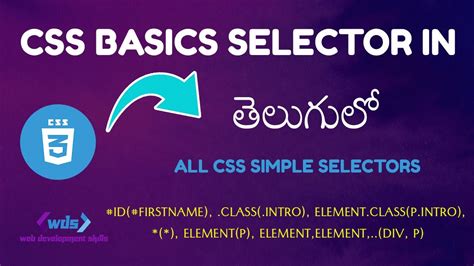 CSS Basic Selectors In Telugu Learn How To Use Selectors To Style