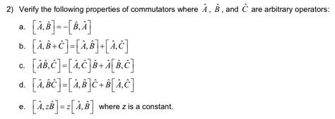 solved 2 verify the following properties of commutators