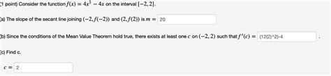 solved 1 point consider the function f x 4x3 4x on