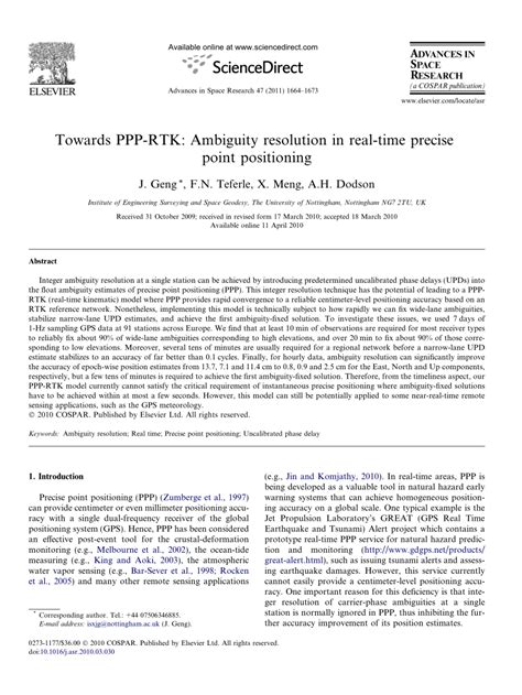 pdf towards ppp rtk ambiguity resolution in real time precise point positioning