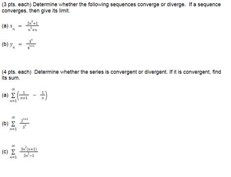 solved 3 pts each determine whether the following