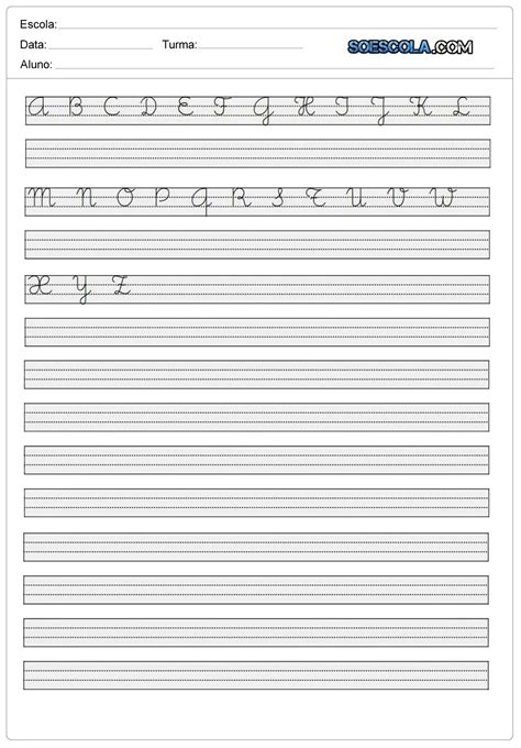 Caligrafia Letra Cursiva Alfabeto Braincp