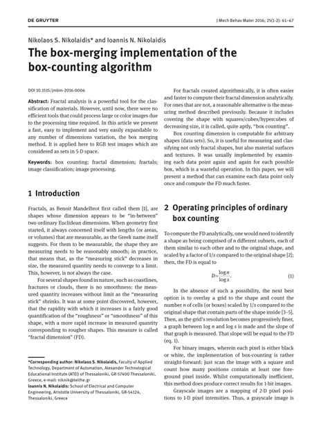 pdf the box merging implementation of the box counting algorithm